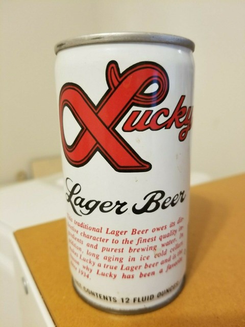 Lucky Lager Beer Since 1934 Steel Pull Tab Can Falstaff Brewing for ...