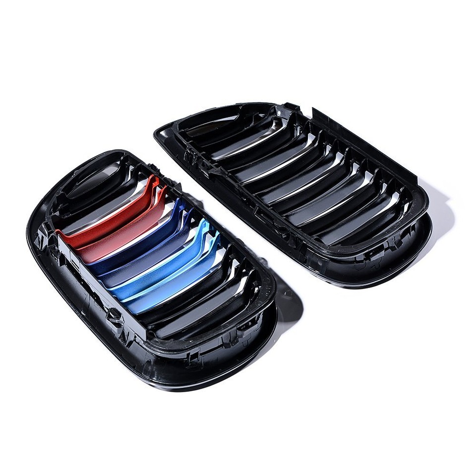 Gloss Black M-Color Kidney Grill for 2002-2005 BMW E46 Sedan 320i 325i ...