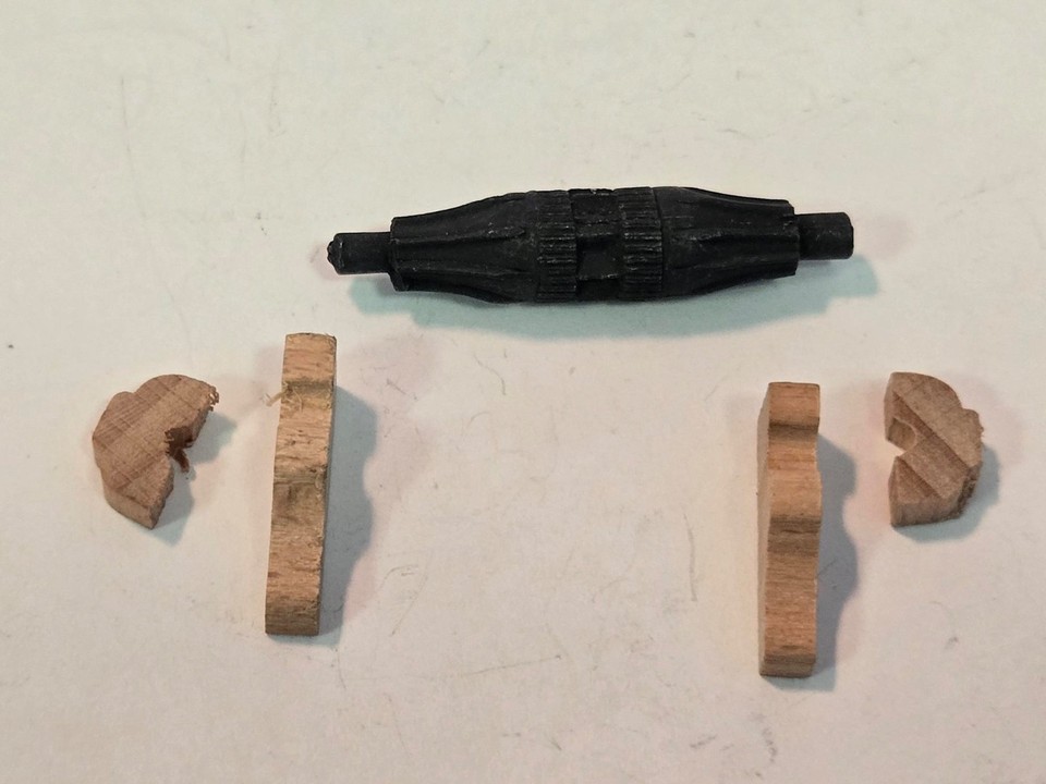 Ship Model Fittings Parts 43mm x 22mm Black Metal and wood Windlass ...
