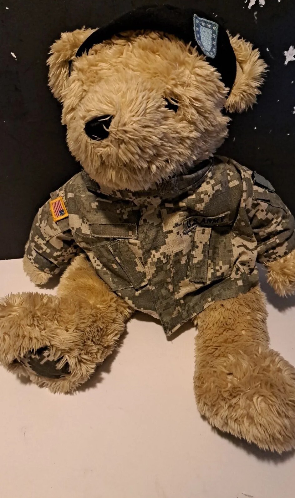 US Army Teddy Bear Forces Of America Green Beret Fatigues Plush 19" No ...