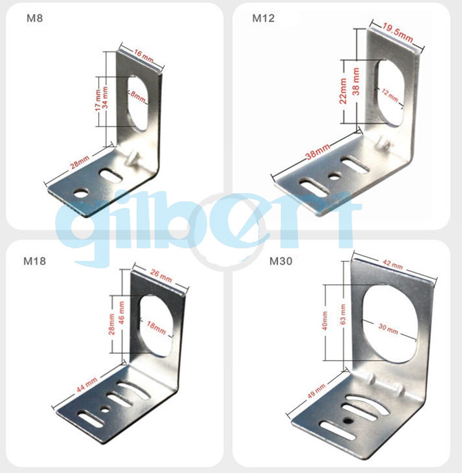 L Shaped Bracket Mount For M8/M12/M18/M30 Proximity Sensors Switch ...