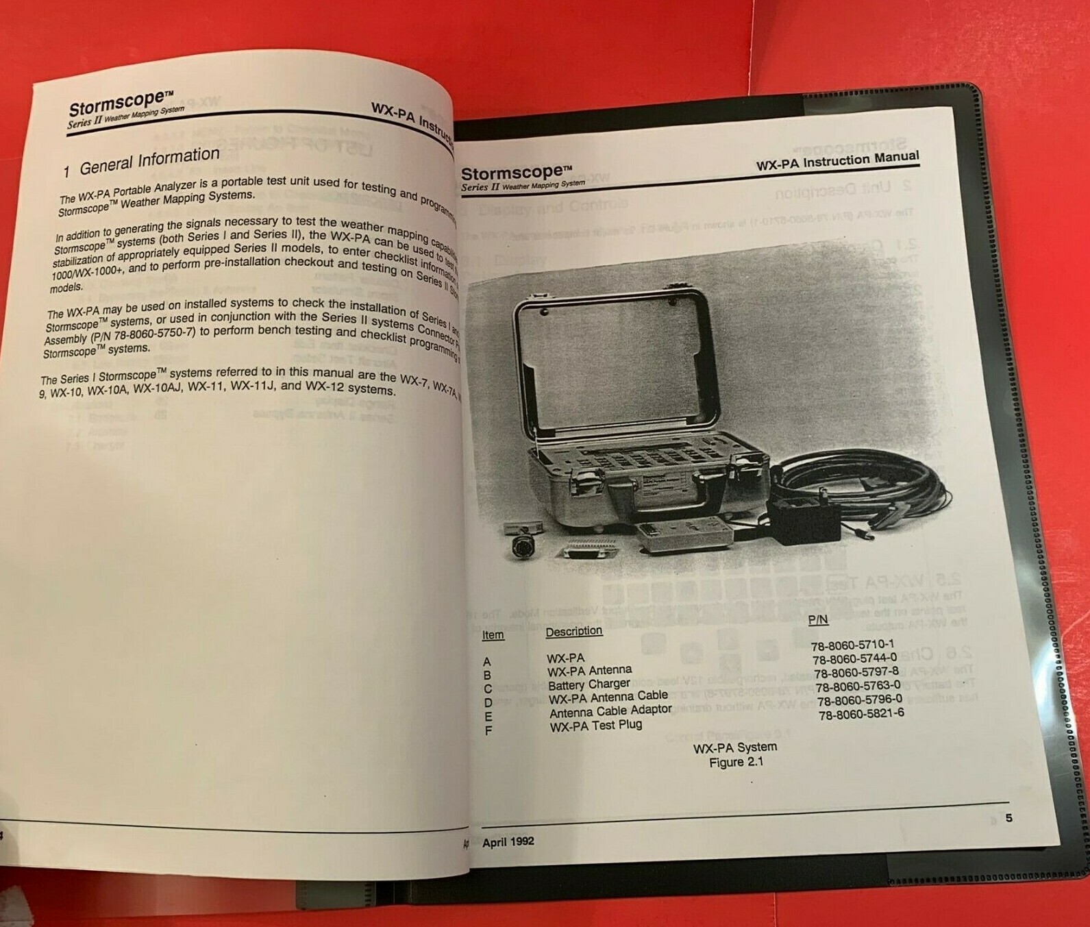 BFGoodrich Stormscope Series II WX-PA Manual 78-8060-5798-6 1992 ...
