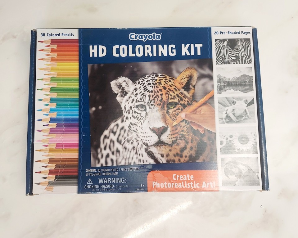 Crayola HD Coloring Kit - Create Photorealistic Art - 20 Pre-Shaded ...
