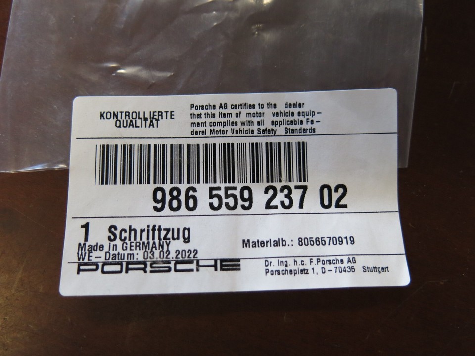 Porsche 986 987 Boxster S / Boxster Rear Badge Chrome Emblem ...