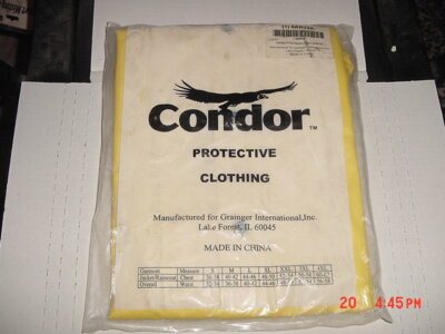 Condor Protective Clothing Raincoat Yellow Size L LARGE New | eBay