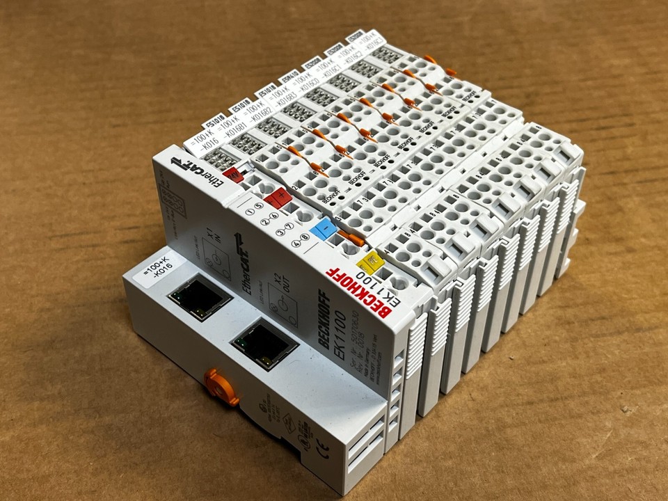 Beckhoff 2x EK1100 6x ES1018 + 6x ES2008 E + 2x ES9410 etherCAT ...