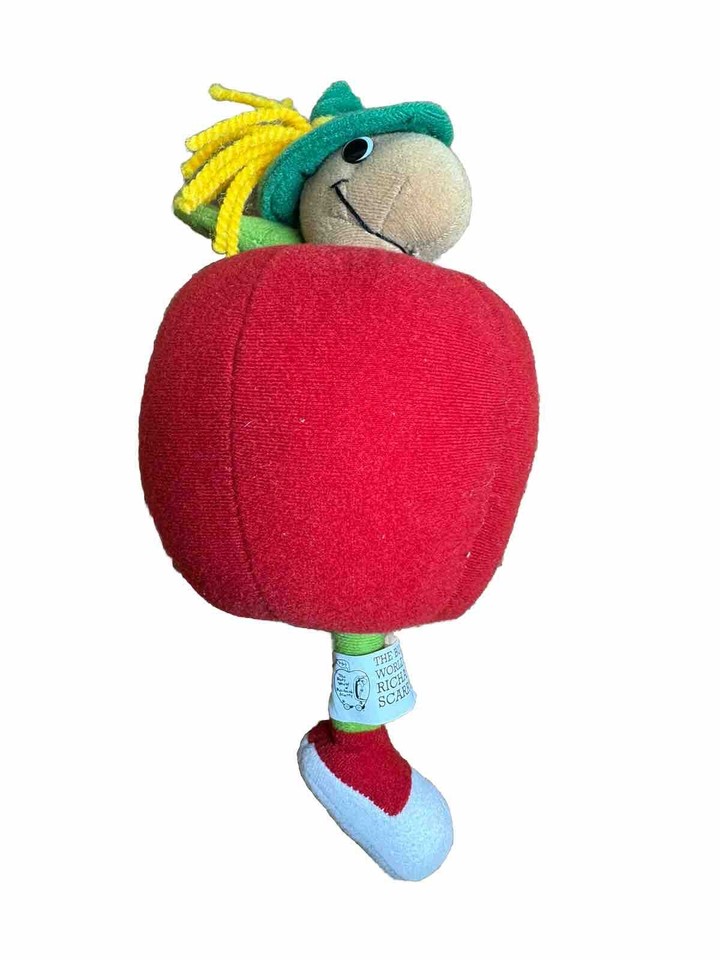 RARE Richard Scarry Vintage Lowly Worm in Apple Busytown 9" Plush Gund ...