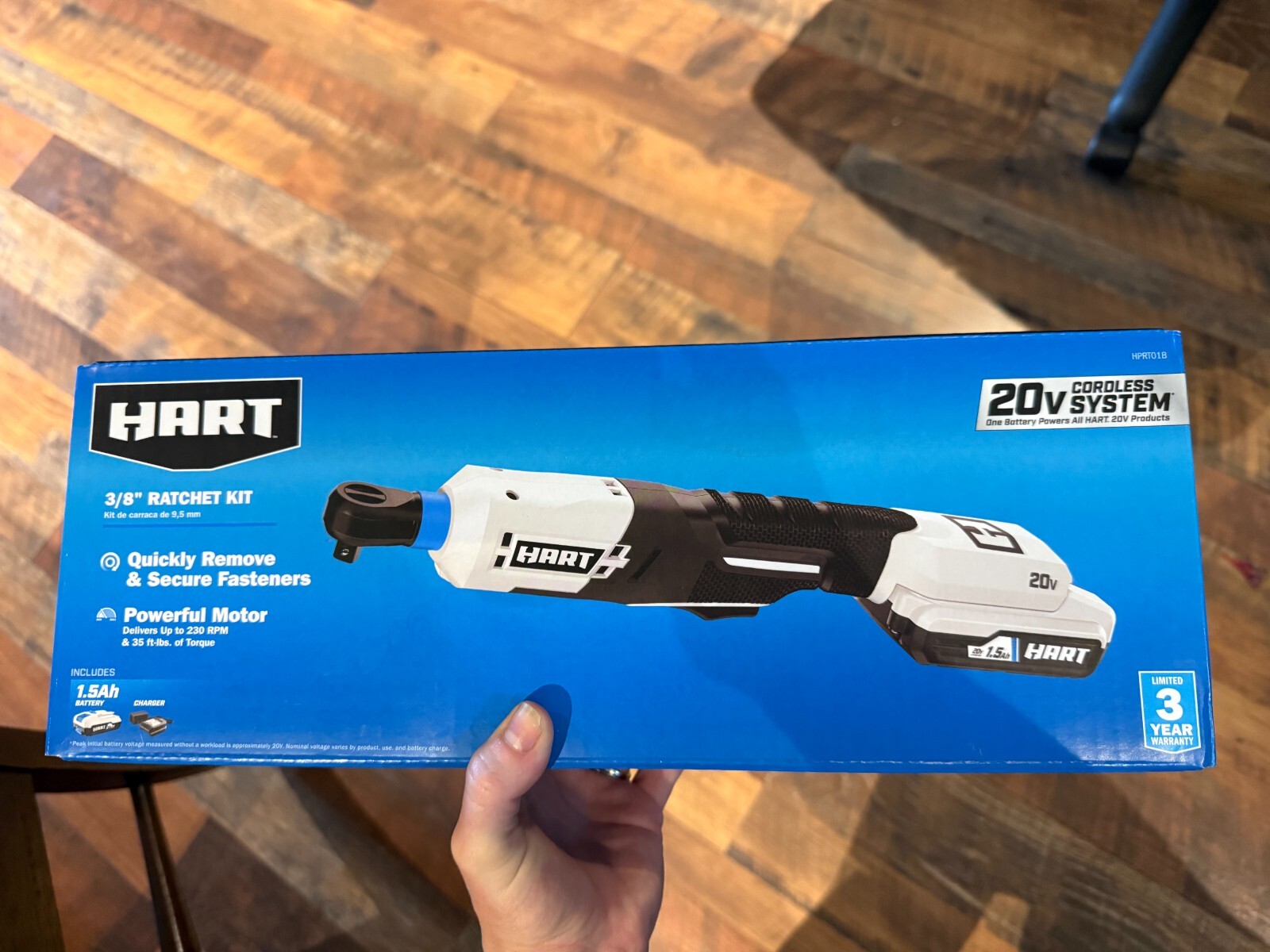 HART 20V System 3/8" Ratchet Kit 1.5h Battery & Charger HPRT01B New ...