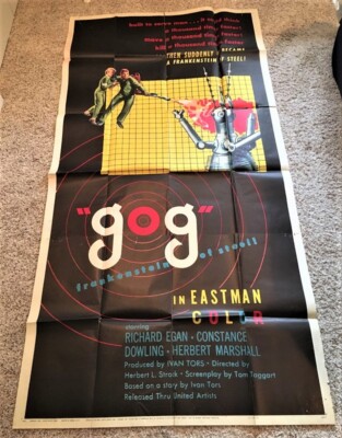 Gog Original Three Sheet Movie Poster - Richard Egan SciFi *Hollywood ...