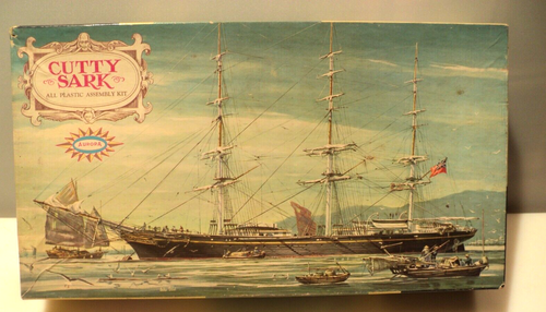 1963 Aurora CUTTY SARK CLIPPER SHIP, Boat Model Kit #432-198 Box ...