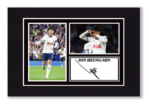 A4 Mount SON HEUNG MIN Signed Print Autograph PHOTO Ready To Frame ...