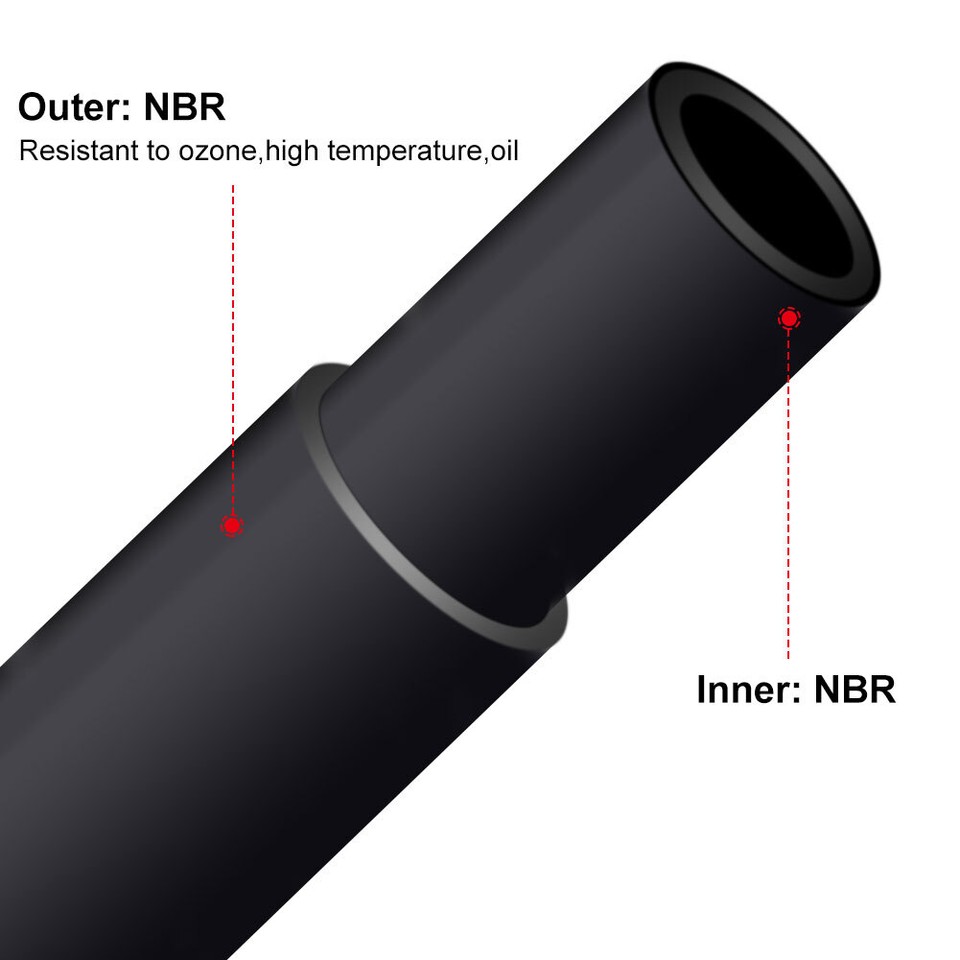 1/4"IN Nitrile Rubber (NBR) EFI Fuel Line Flexible Gas Line Hose Car ...