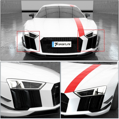 For Audi R8 16-18 Carbon Fiber Front Side Air Vent Covers Trim Fog ...