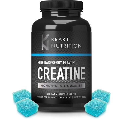 CREATINE GUMMIES, Blue Razz, 90 COUNT, 3g Of Creatine Per Serving ...