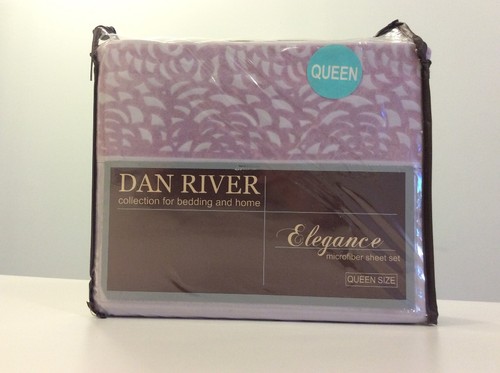 NEW - DAN RIVER Elegance 4pc Sheet Set - Embossed Microfiber - QUEEN ...