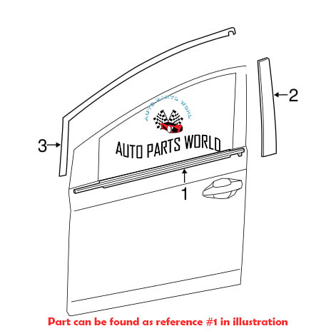 GENUINE OEM TOYOTA 10-15 PRIUS LEFT DRIVER DOOR BELT MOULDING 75720 ...