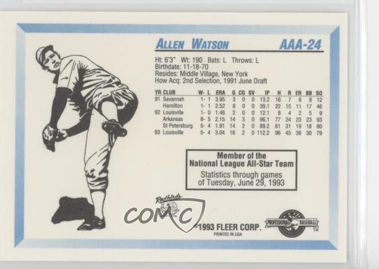 1993 Fleer ProCards AAA All-Star Game Allen Watson #AAA-24 | eBay