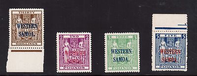 Samoa #199 - #202 (SG #211 - #214) VF/NH Wiggins Teape Paper NZ & Star ...