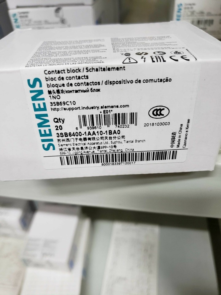 10pc New Siemens Button Auxiliary Contact Module 3SB6400-1AA10-1BA0 1NO ...