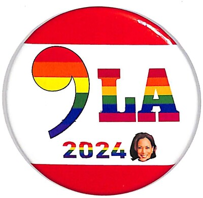 Gay Flag "Comma La" Design Kamela Harris 2024 1 3/4" button | eBay