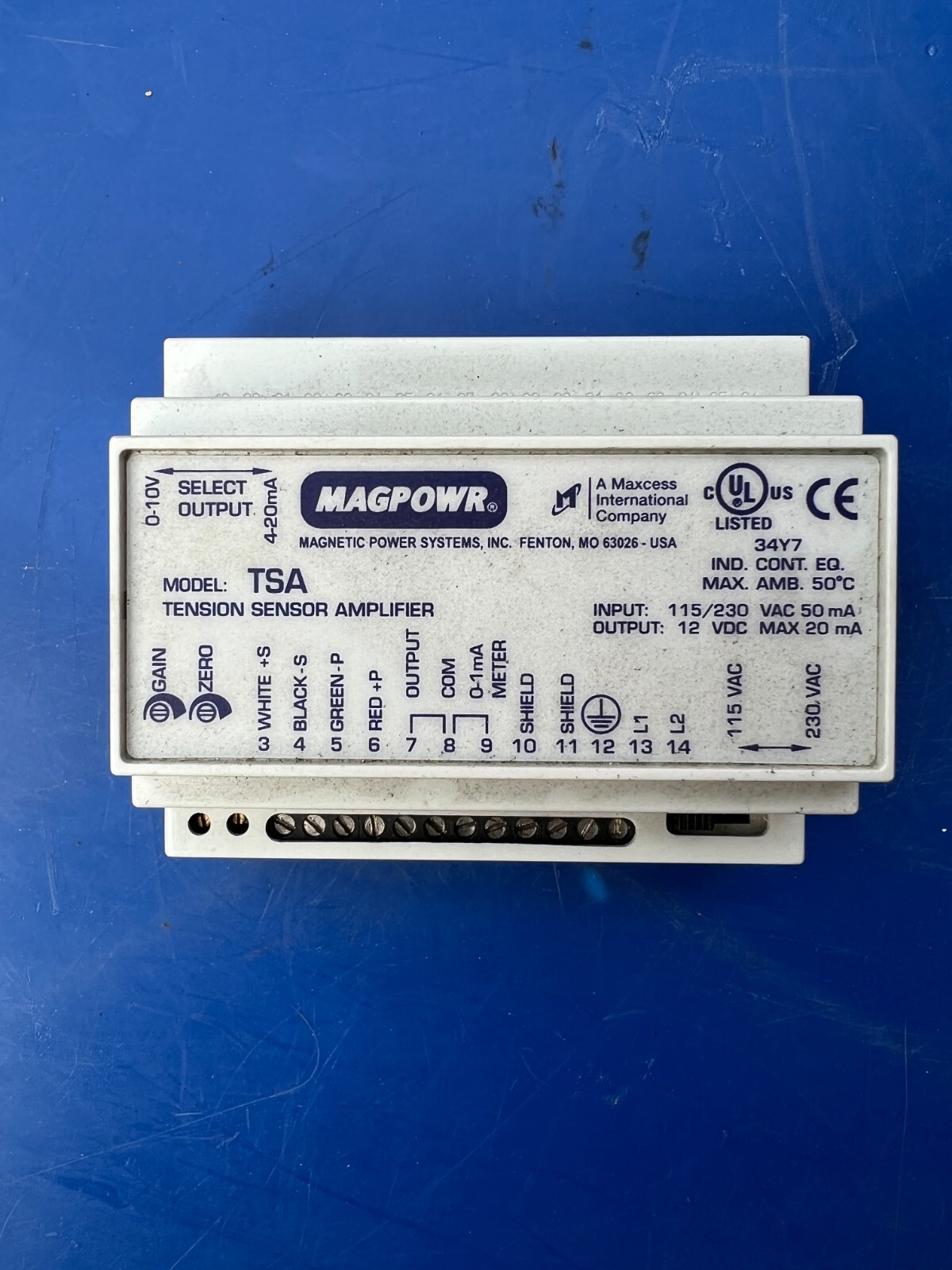 MagPowr MagPower TSA Tensor Sensor Amplifier Voltage/Load Cell Sensor ...