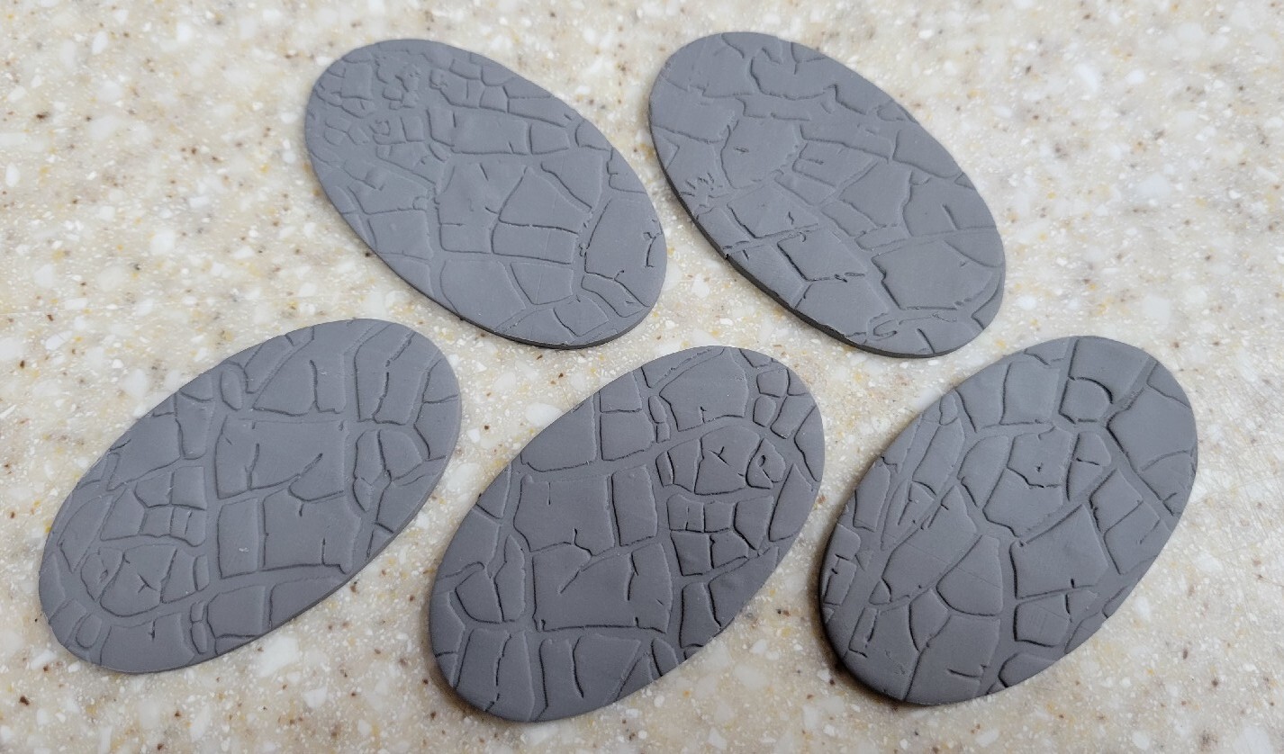 Warhammer / Wargaming / 40K / AOS 60mm Oval Fracture Base Topper, set ...