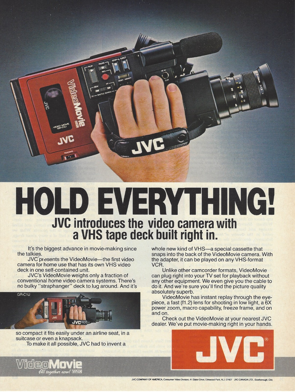 1984 JVC VideoMovie VHS Video Camera vintage print ad 80's ...