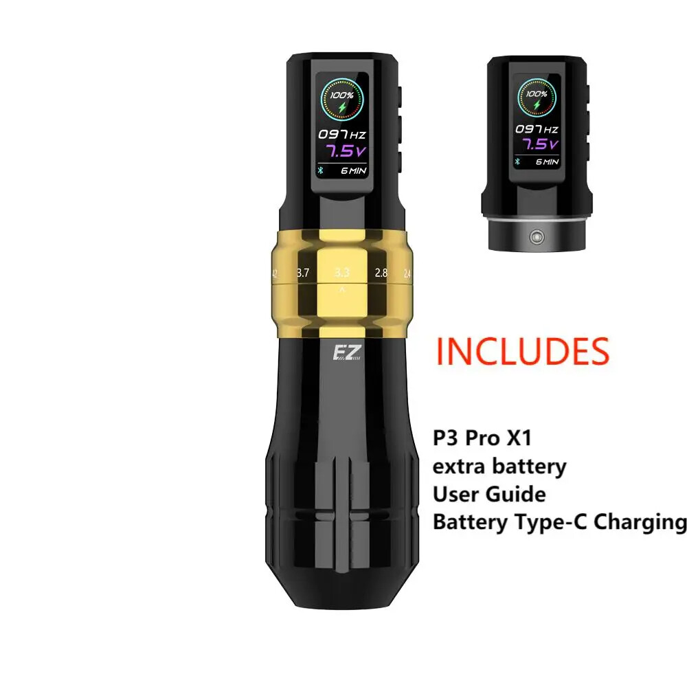 EZ P3 Pro Wireless Battery Tattoo Pen Machine Adjustable Stroke for ...