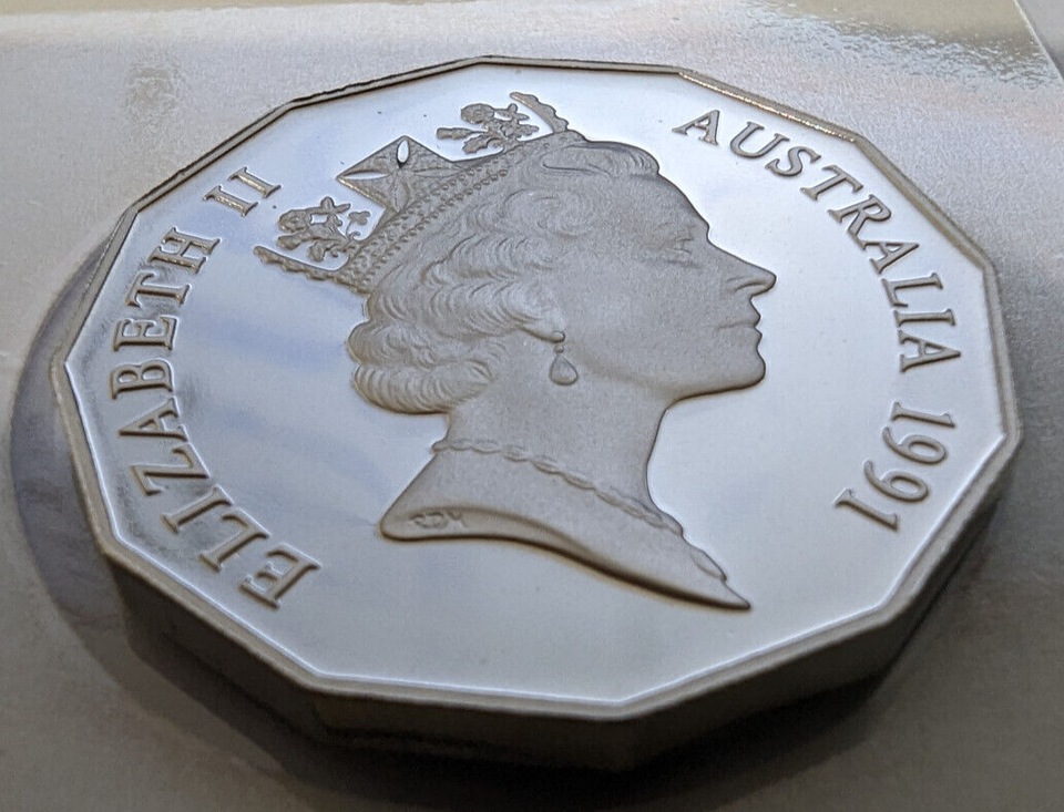1991 Proof Rams Head fifty cent coin 50c 25th Anniversary Royal ...