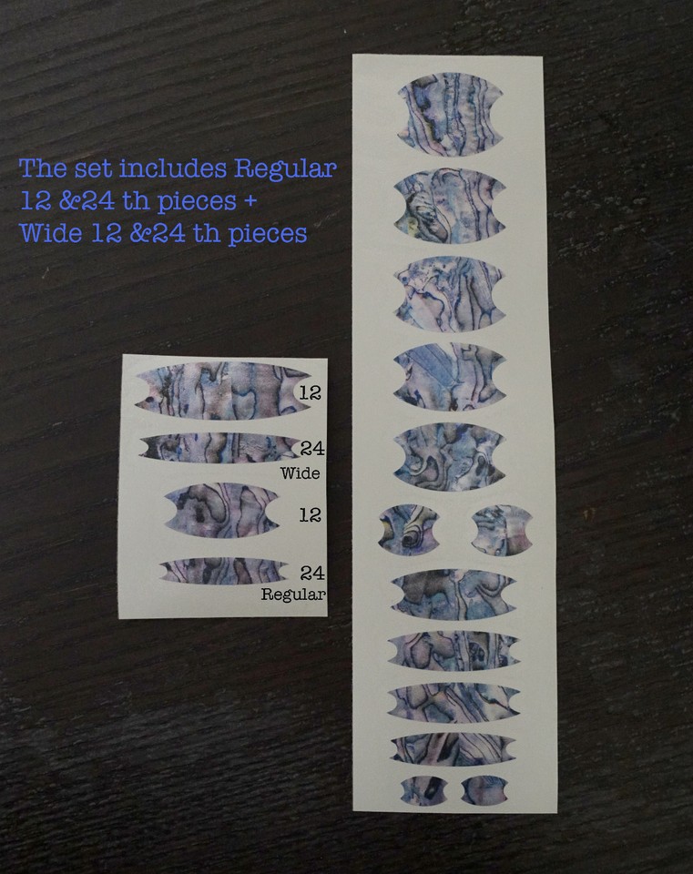 Oval Crown ABALONE Fretboard Markers Vinyl Inlay Stickers Decal Set for ...