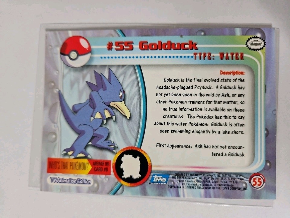 Golduck #55 Topps Blue Label TV Animation Edition Non Holo Pokémon TCG ...