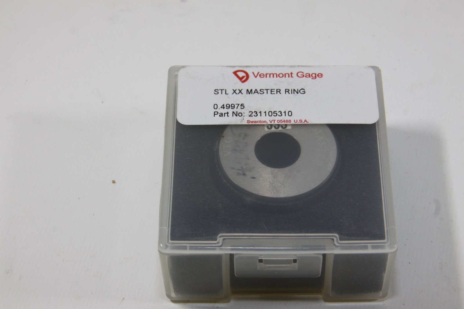 VERMONT GAGE MASTER RING GAGE STEEL XX .49975 PN 231105310 | eBay