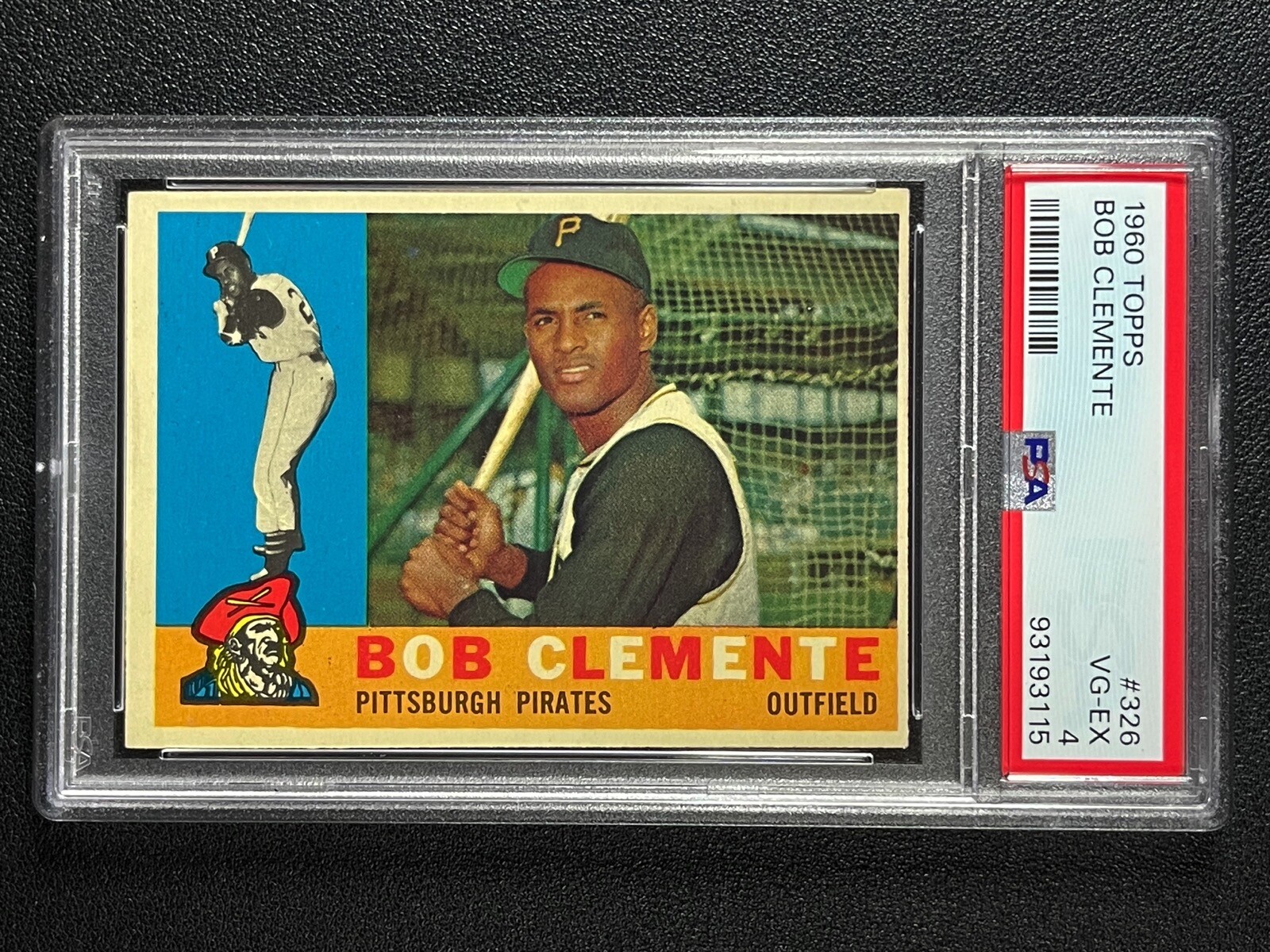 ROBERTO BOB CLEMENTE PSA 4 1960 TOPPS BASEBALL #326 PIRATES HOF VG-EX ...