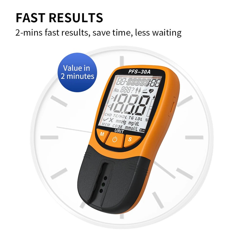 5 in 1 Lipid Test Meter Total Cholesterol Triglyceride High Low Density ...