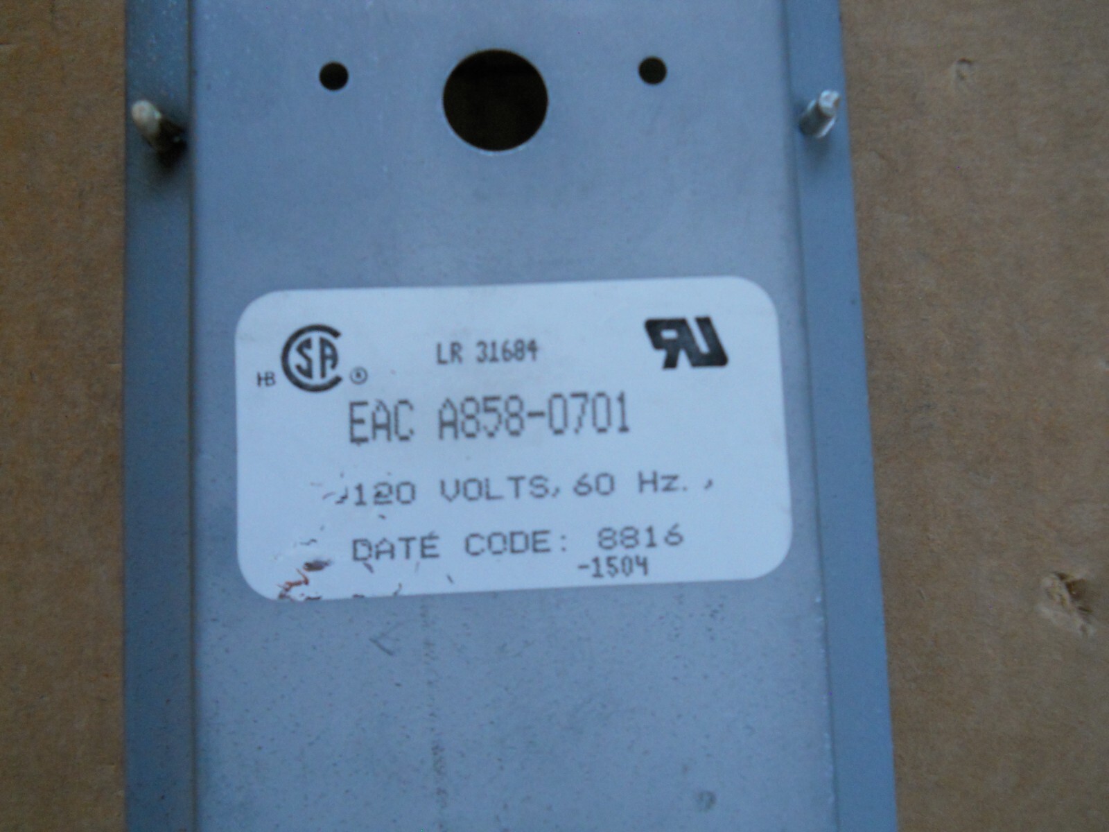 White Rodgers A858-0701 Electronic Air Cleaner Power Supply EAC A858 ...