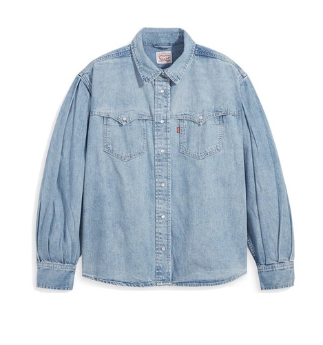 Levi's Payton Western Denim Shirt Size XS In No Take Backs Pearl Snap ...