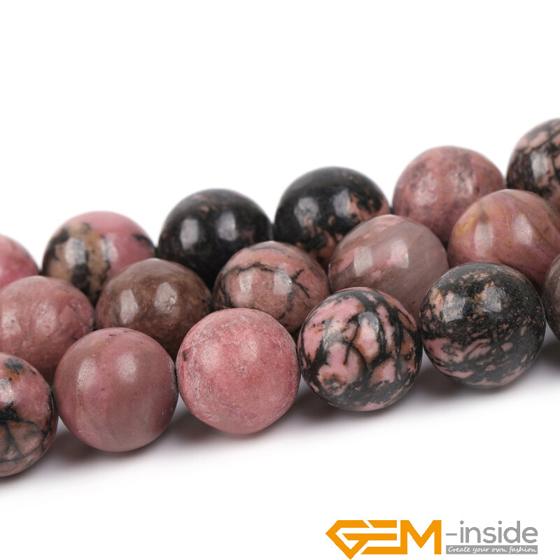 Natural Black Rhodonite Gemstone Round Beads For Jewelry Making 15" 6mm ...