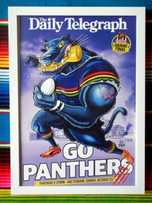 Framed 2020 PENRITH PANTHERS NRL Grand Final Poster - 62cm x 44.5cm x ...