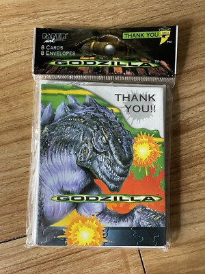 Rare VTG Toho Godzilla Thank You Greeting Cards Paper Art 8 Pack 1998 ...