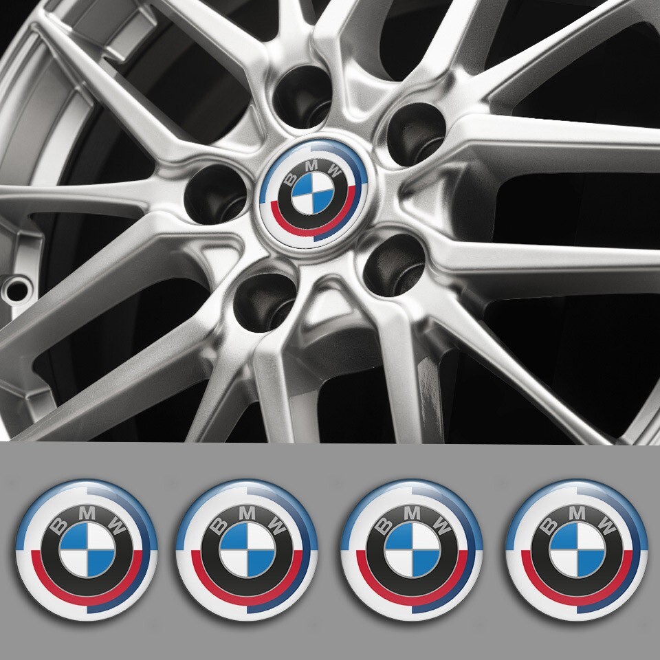 4x BMW Emblem Silicone Self-Adhesive Sticker Badge Wheel Cap Decal | eBay