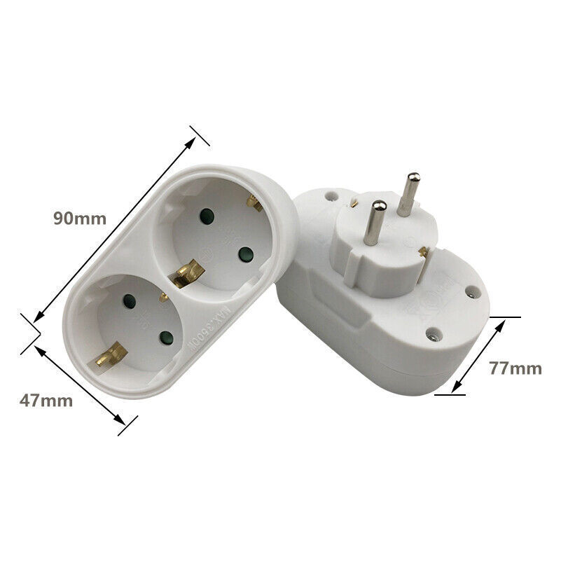 Double Plug Multi Plug Duo Plug 2-Slot Multi Plug Vertical White | eBay