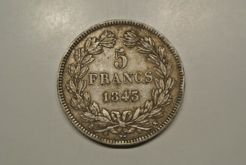 LOUIS PHILIPPE RARE TTB 5 FRANCS 1843 K tranche en relief | eBay
