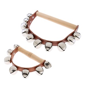 Percussion Shaker Bell Shaking Instrument Band Wooden 10 Sleigh Metal ...