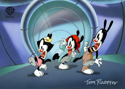 Animaniacs- Yakko,Wakko,Dot-Original Prod Cel-Space Probed Alien-Signed ...