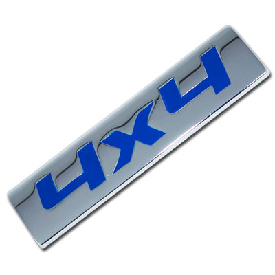 CHROME/BLUE METAL 4X4 ENGINE RACE MOTOR SWAP EMBLEM BADGE FOR TRUNK ...