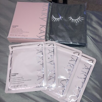 Mary Kay Timewise Repair Lifting Bio-cellulose Mask 4 packets w/Cloth ...