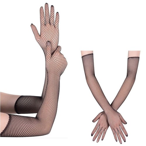 Mesh Long Gloves Stretch Driving Mittens Dance Sunscreen Gloves ...