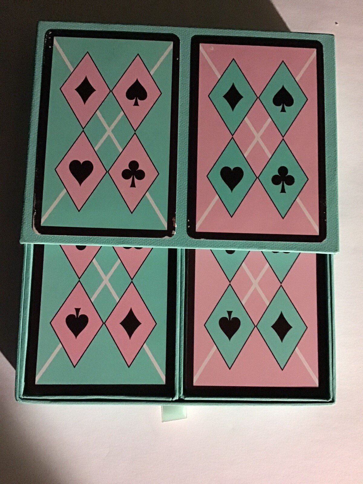 TIFFANY & Co. Playing Cards Authentic Pink and blue Diamond Design Flaw ...