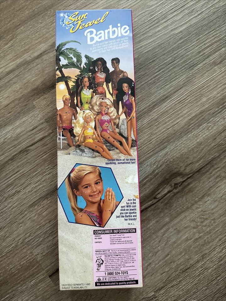 Vintage 1993 Sun Jewel TERESA Doll w/ Stick-On Jewels Barbie #10957 ...