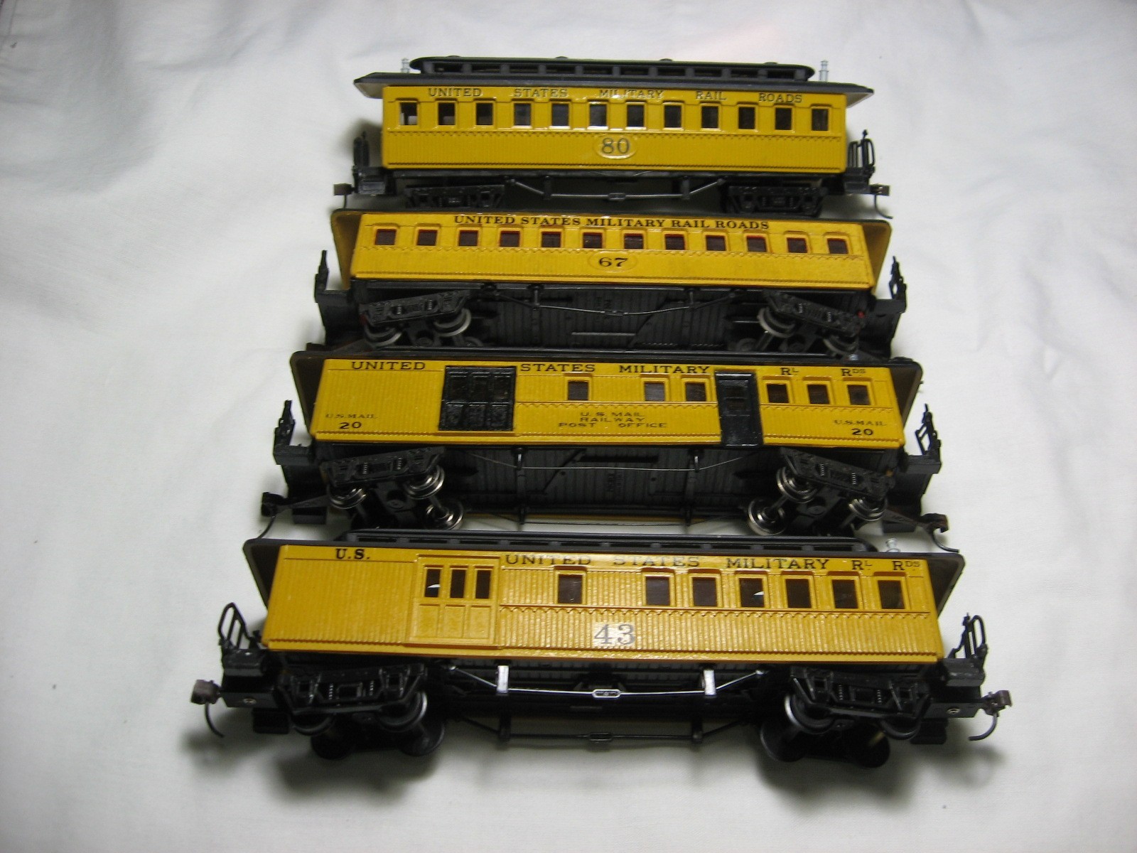 HO scale old time Civil War set of four historically correct yellow ...